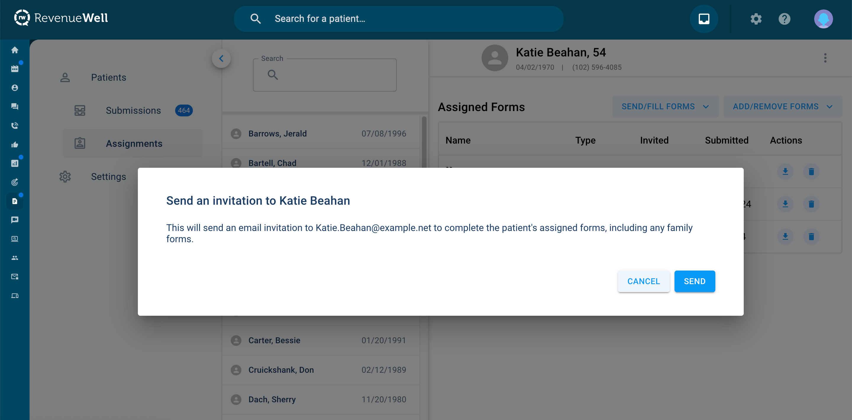 Send and Fill Forms – RevenueWell Help